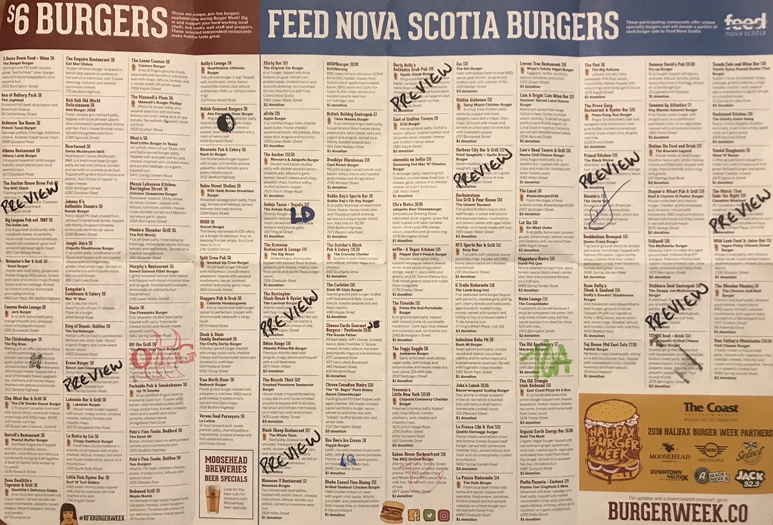 Halifax Burger Week 2018 Wrap-Up | Life of Burgers